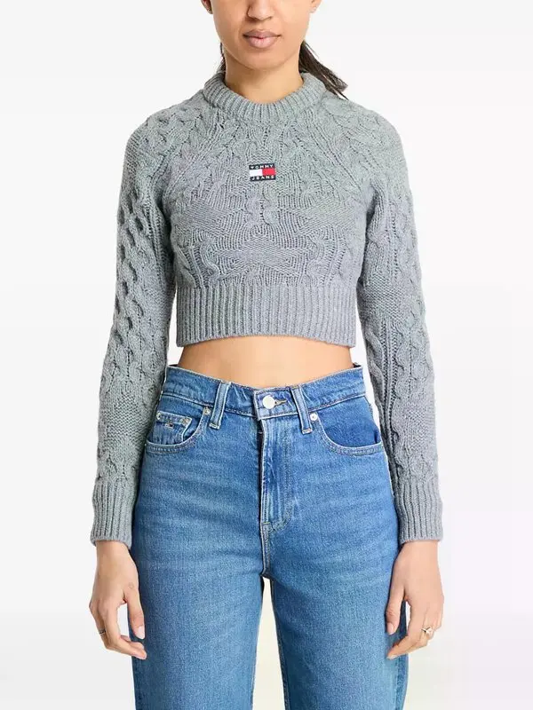 Tommy Hilfiger Cable Knit Cropped Jumper