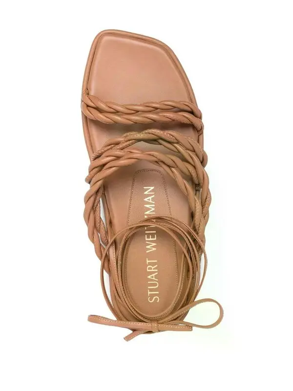 STUART WEITZMAN Braided Strap Sandals - Brown