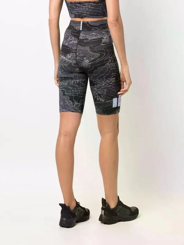 Alexander McQueen High-rise Fitted Cycling Shorts With All-over Graphic Print