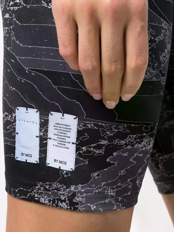 Alexander McQueen High-rise Fitted Cycling Shorts With All-over Graphic Print