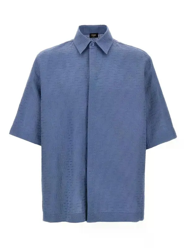 Fendi Ff-motif Short-sleeved Shirt - Blue