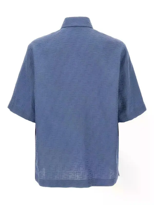 Fendi Ff-motif Short-sleeved Shirt - Blue