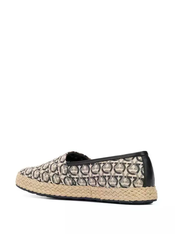 FERRAGAMO Gancini Print Platform Loafers