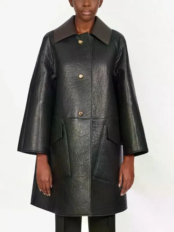 FERRAGAMO Textured Nappa Leather Coat