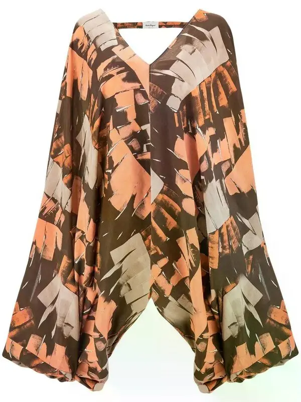 FERRAGAMO Palm-print Beach Cover-up