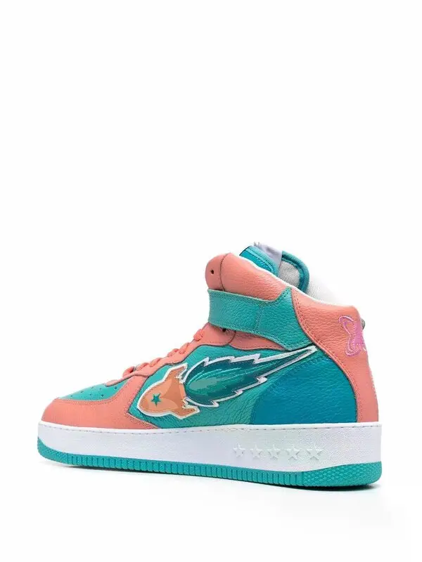 ENTERPRISE JAPAN Panelled High-top Sneakers - Blue