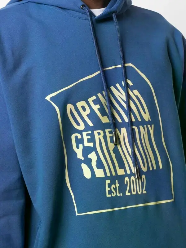 Opening Ceremony Warped Logo Cotton Hoodie