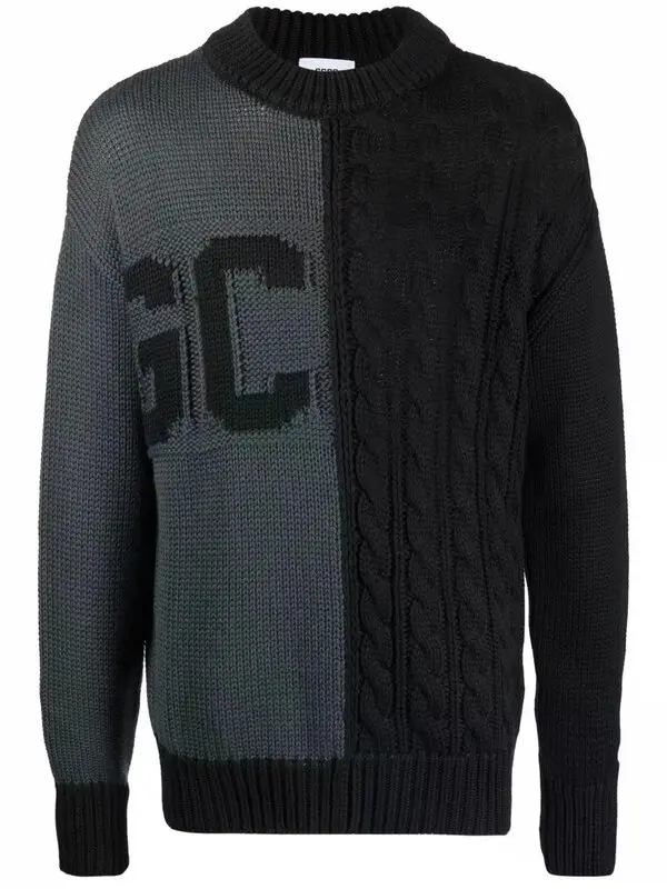 Gcds Logo-embroidered Cable Knit Jumper