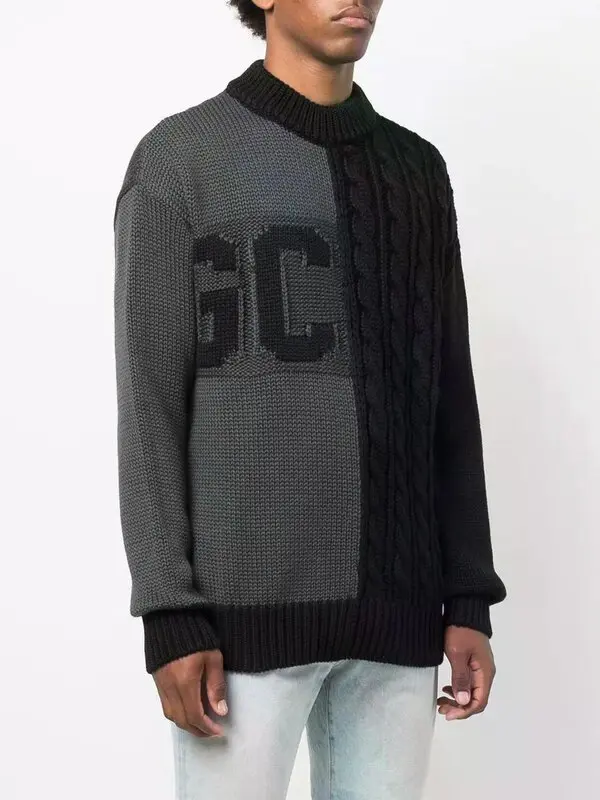 Gcds Logo-embroidered Cable Knit Jumper
