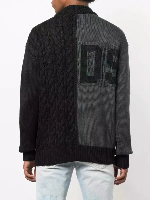 Gcds Logo-embroidered Cable Knit Jumper