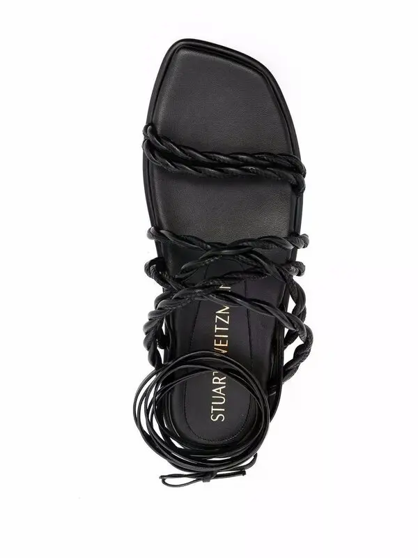 STUART WEITZMAN Calypso Flat Sandals - Black