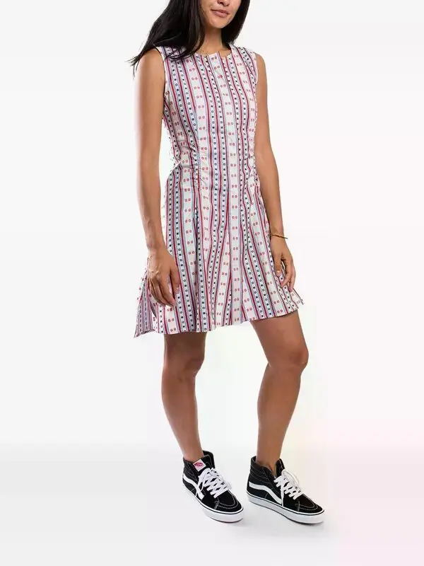 Carven Striped Sleeveless Flared Dress