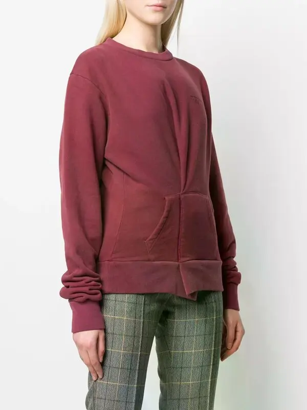 BEN TAVERNITI UNRAVEL PROJECT Bordeaux Cotton Sweatshirt With Folded Detail