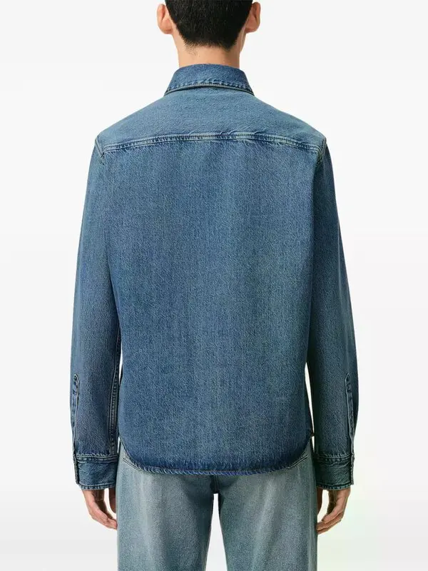 AMI Paris De Coeur Embroidered Denim Shirt