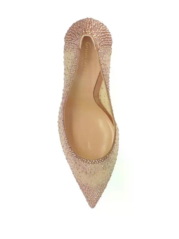 GIANVITO ROSSI Rania Crystal Embellished Leather Pumps