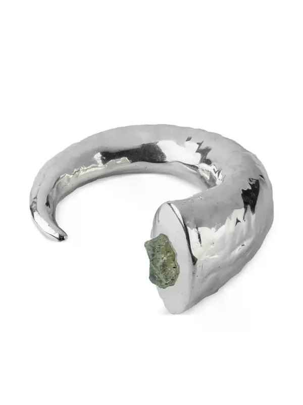 PARTS OF FOUR Giant Horn Aquamarine Bracelet - Silver