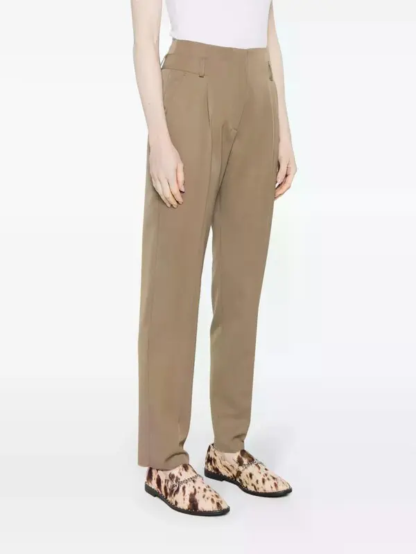 Max Mara Darted Tapered Trousers In Virgin Wool-mohair Blend
