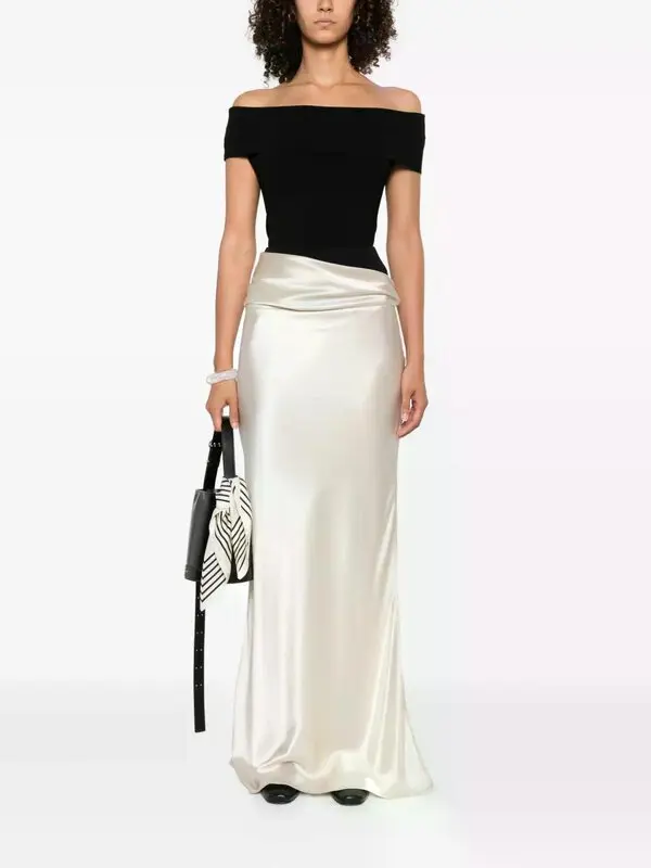 Nanushka Letto Draped-detail Maxi Skirt - Neutrals