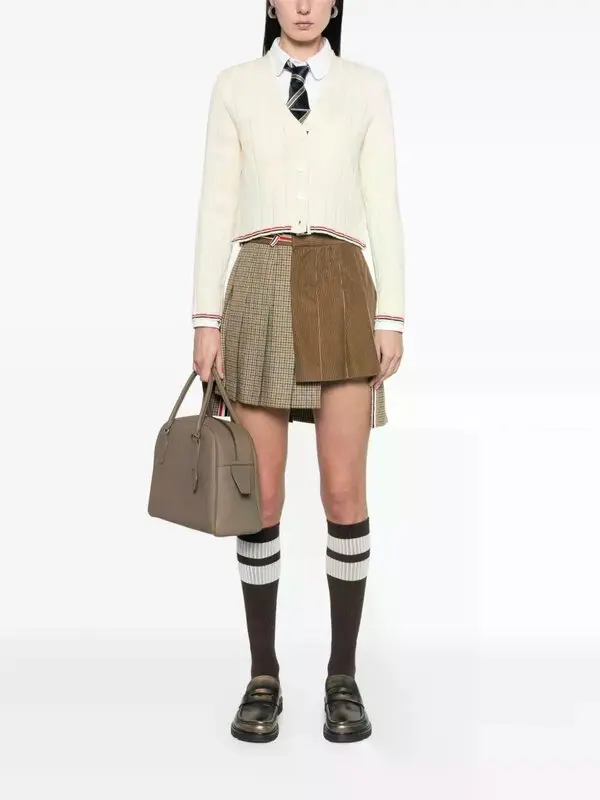 Thom Browne Merino Wool V-neck Cardigan With Rwb Stripe Detailing