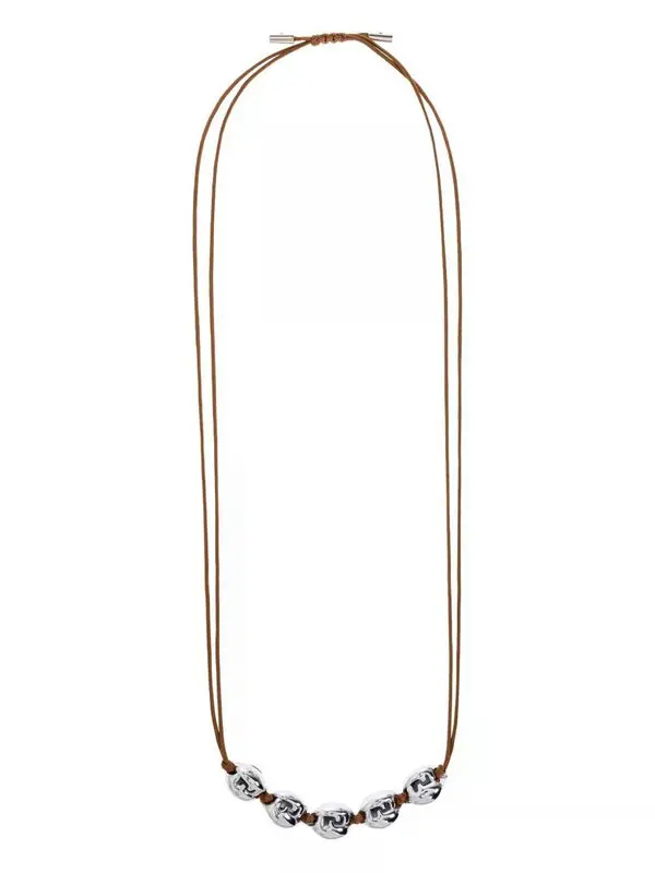 Fendi Oval Link Cord Necklace - Brown