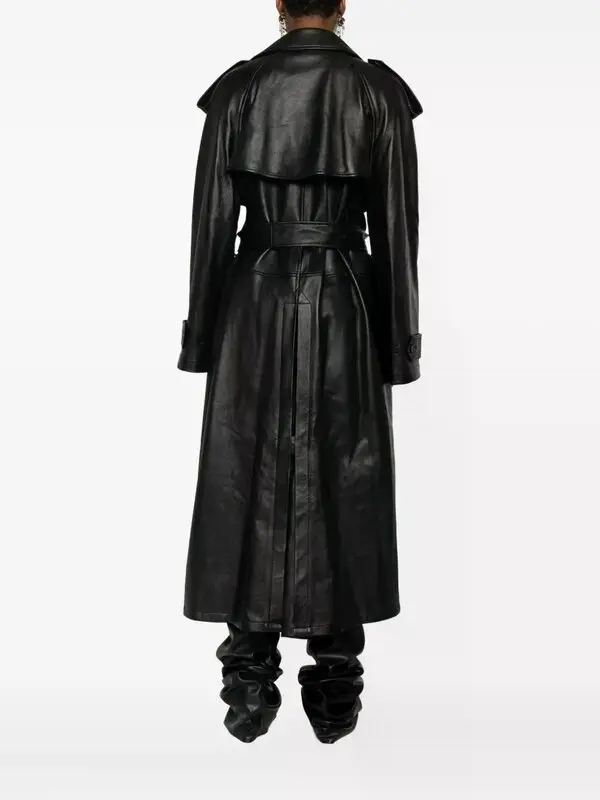 Balenciaga Belted Leather Coat