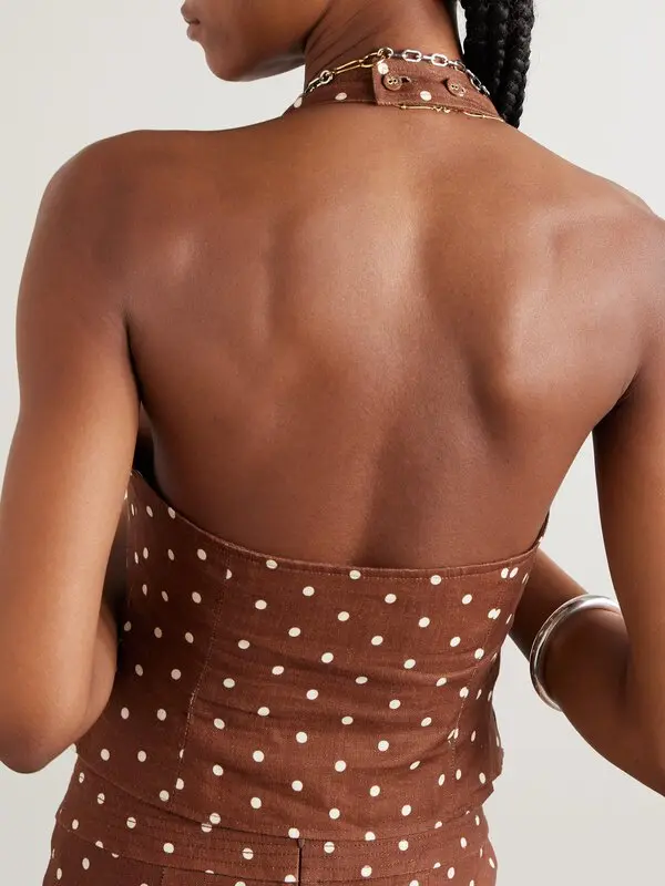 Cara Cara Prescott Polka-dot Linen Waistcoat