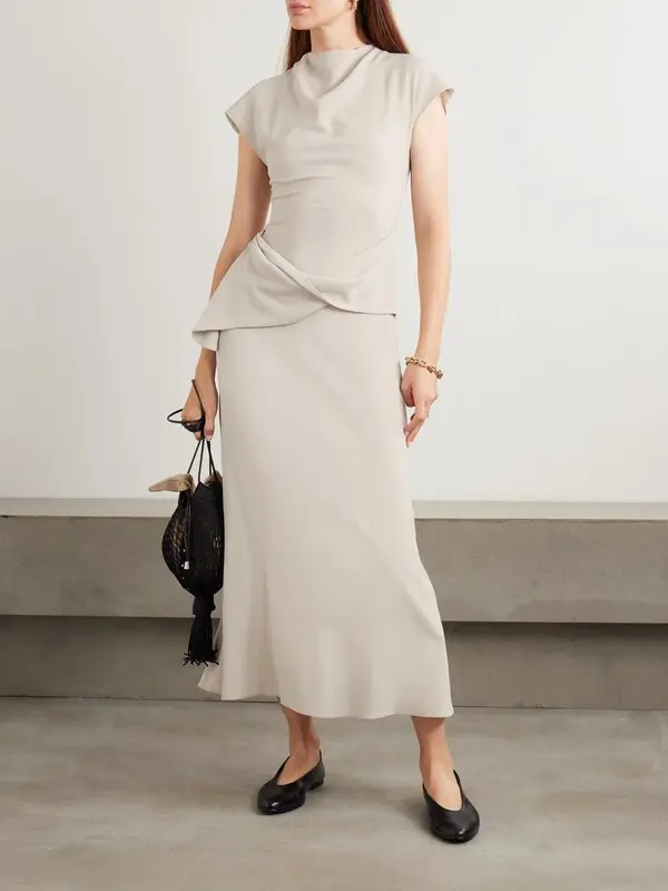 Tove Clem Draped Crepe Maxi Dress