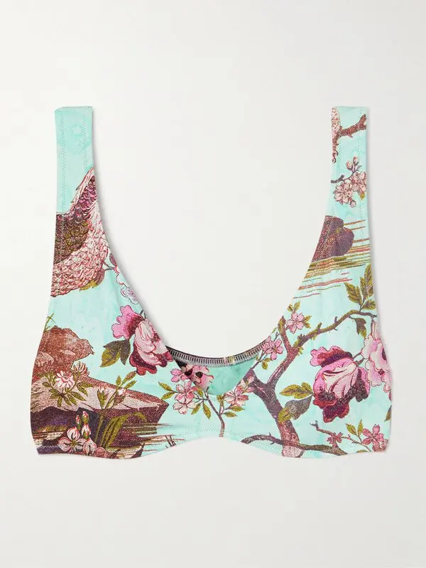 SKIMS X Roberto Cavalli Signature Swim Plunge Triangle Top - Multi