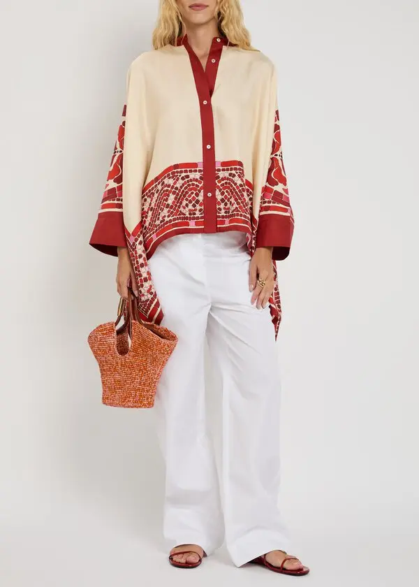 La DoubleJ Printed Silk-twill Shirt