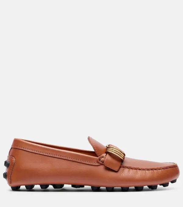 TOD'S Gommino Leather Driving Shoes With Gold Tone Hardware