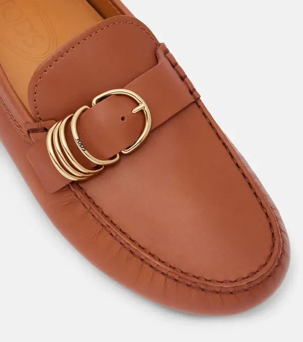 TOD'S Gommino Leather Driving Shoes With Gold Tone Hardware