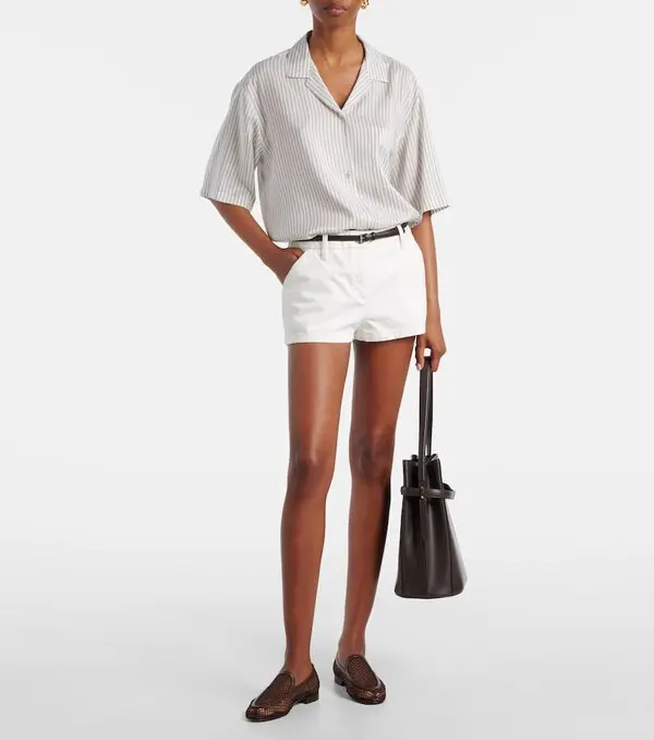 AQUAZZURA Saint Germain Leather-trimmed Moccasins