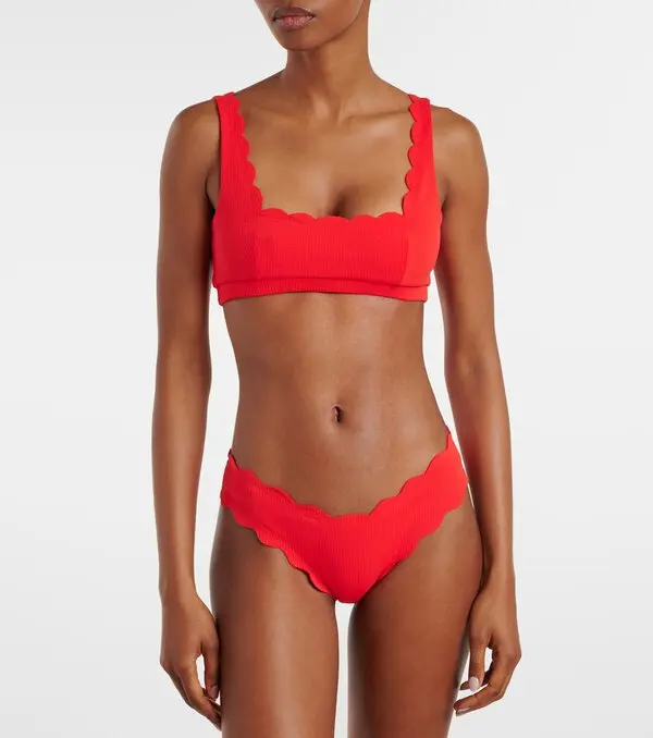 Marysia High Antibes Scalloped Bikini Bottoms