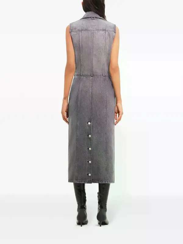 COURREGES Double-pocket Denim Midi Dress