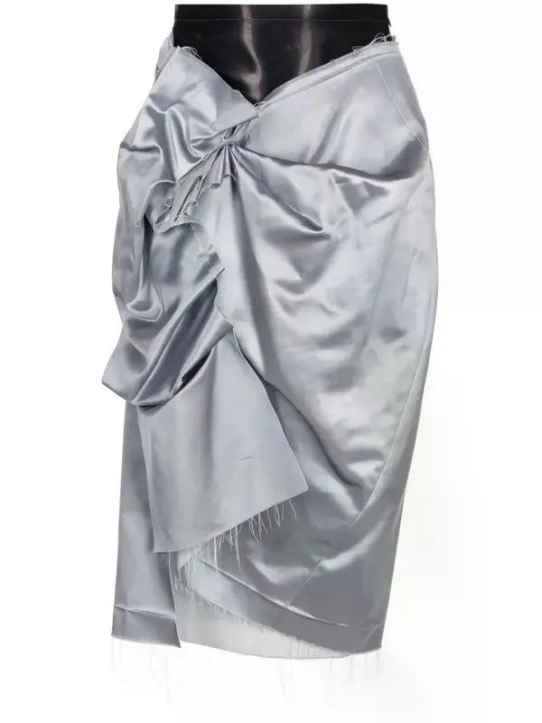 MAISON MARGIELA Deconstructed Satin Pencil Skirt - Blue