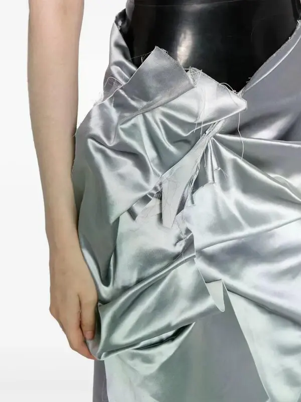 MAISON MARGIELA Deconstructed Satin Pencil Skirt - Blue