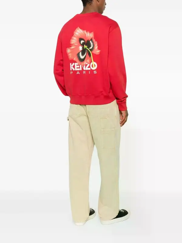 Kenzo Crewneck Floral Print Cotton Sweatshirt