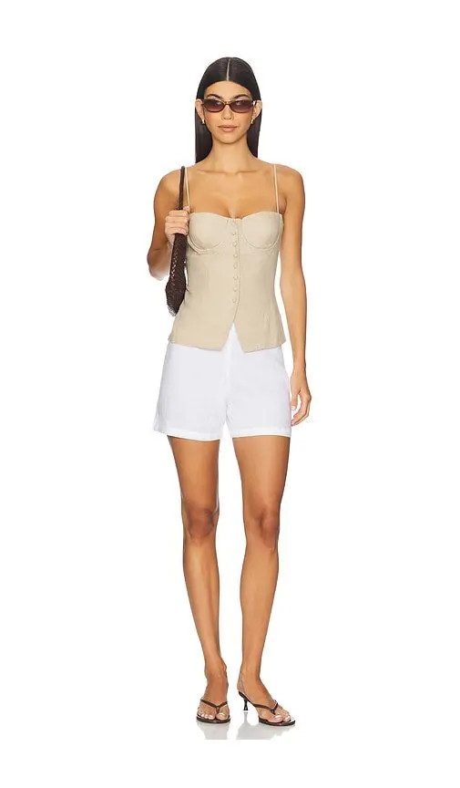 Onia Air Linen Underwire Corset Top - Tan