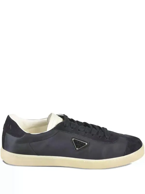 Prada Suede Panelled Lace-up Sneakers