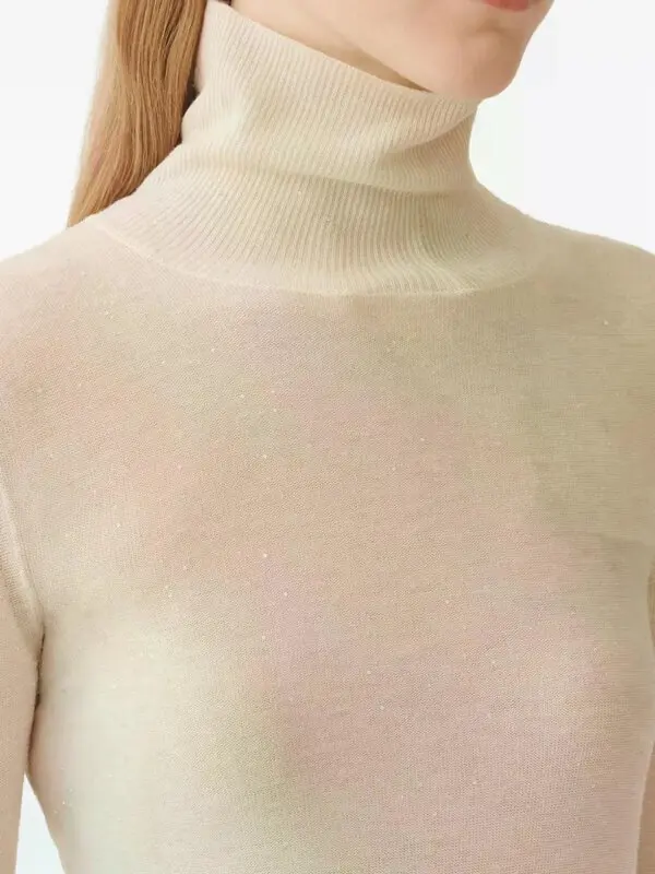 Fabiana Filippi Sequin Embellished Roll Neck Jumper