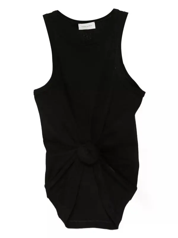 Magda Butrym Ribbed Knit Tank Top With Knot Detailing - Black