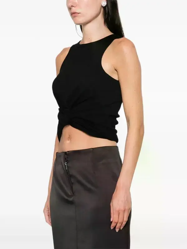 Magda Butrym Ribbed Knit Tank Top With Knot Detailing - Black