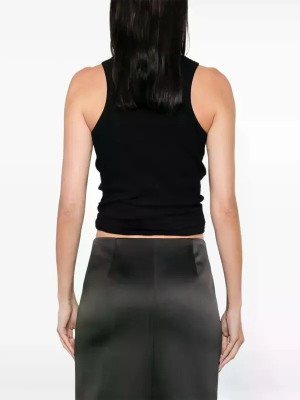 Magda Butrym Ribbed Knit Tank Top With Knot Detailing - Black