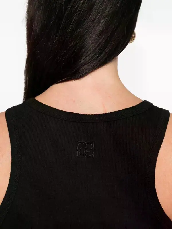 Magda Butrym Ribbed Knit Tank Top With Knot Detailing - Black