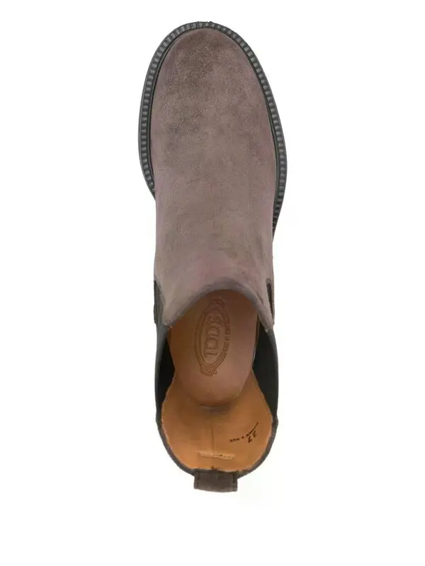 TOD'S Logo-embossed Suede Chelsea Boots