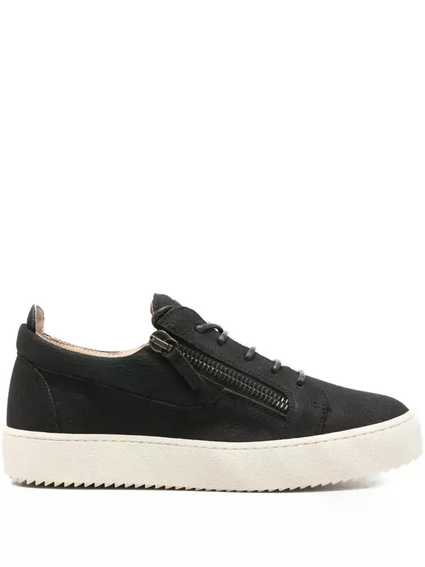 GIUSEPPE ZANOTTI Zip-detail Lace-up Sneakers - Black