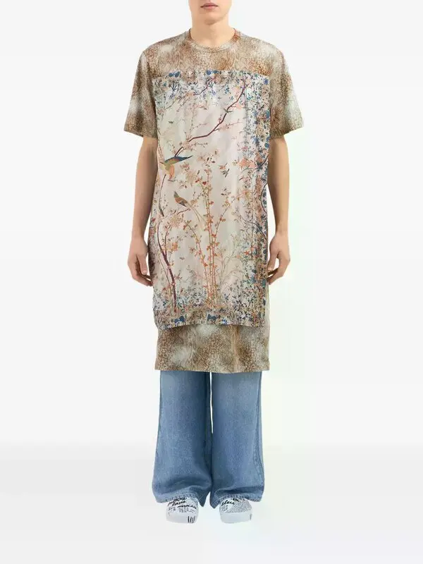 PIERRE-LOUIS MASCIA Paneled T-shirt With Bird Motif