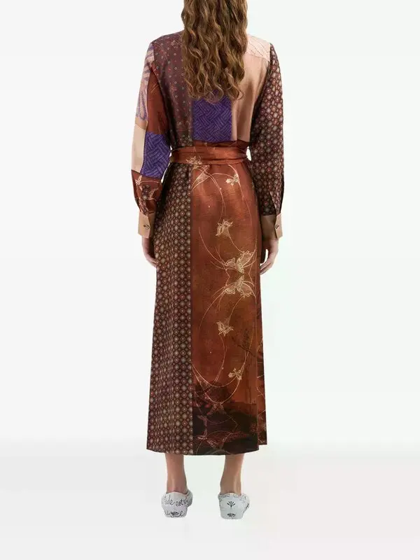 PIERRE-LOUIS MASCIA Aloe Patchwork Belted Dress