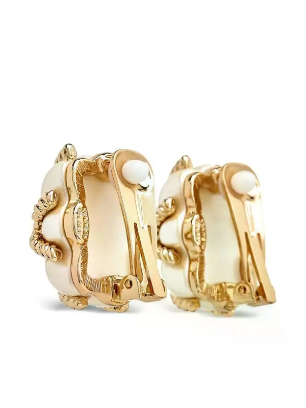 KENNETH JAY LANE Quilted Pearl Clip Earrings