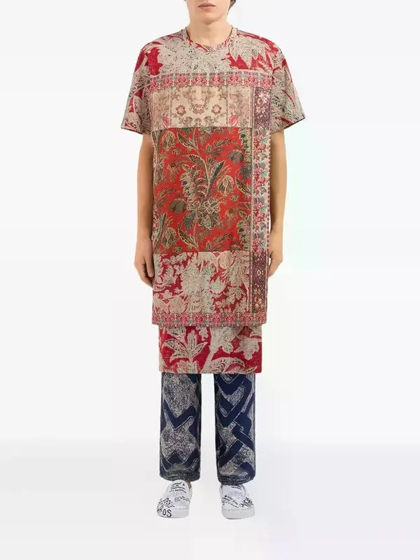 PIERRE-LOUIS MASCIA Patchwork-print T-shirt